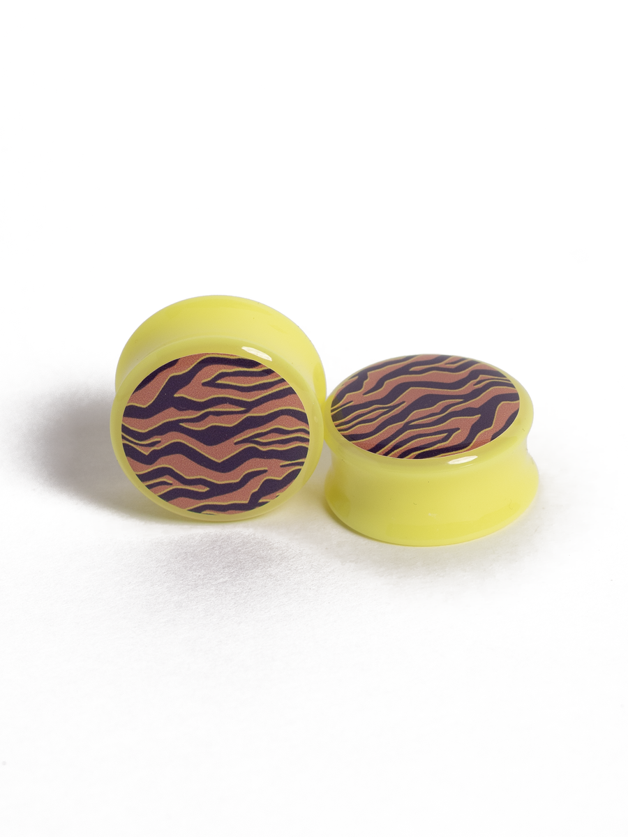 Tiger Print Acrylic Image Plugs | Animal Print Inspired Gauges ...