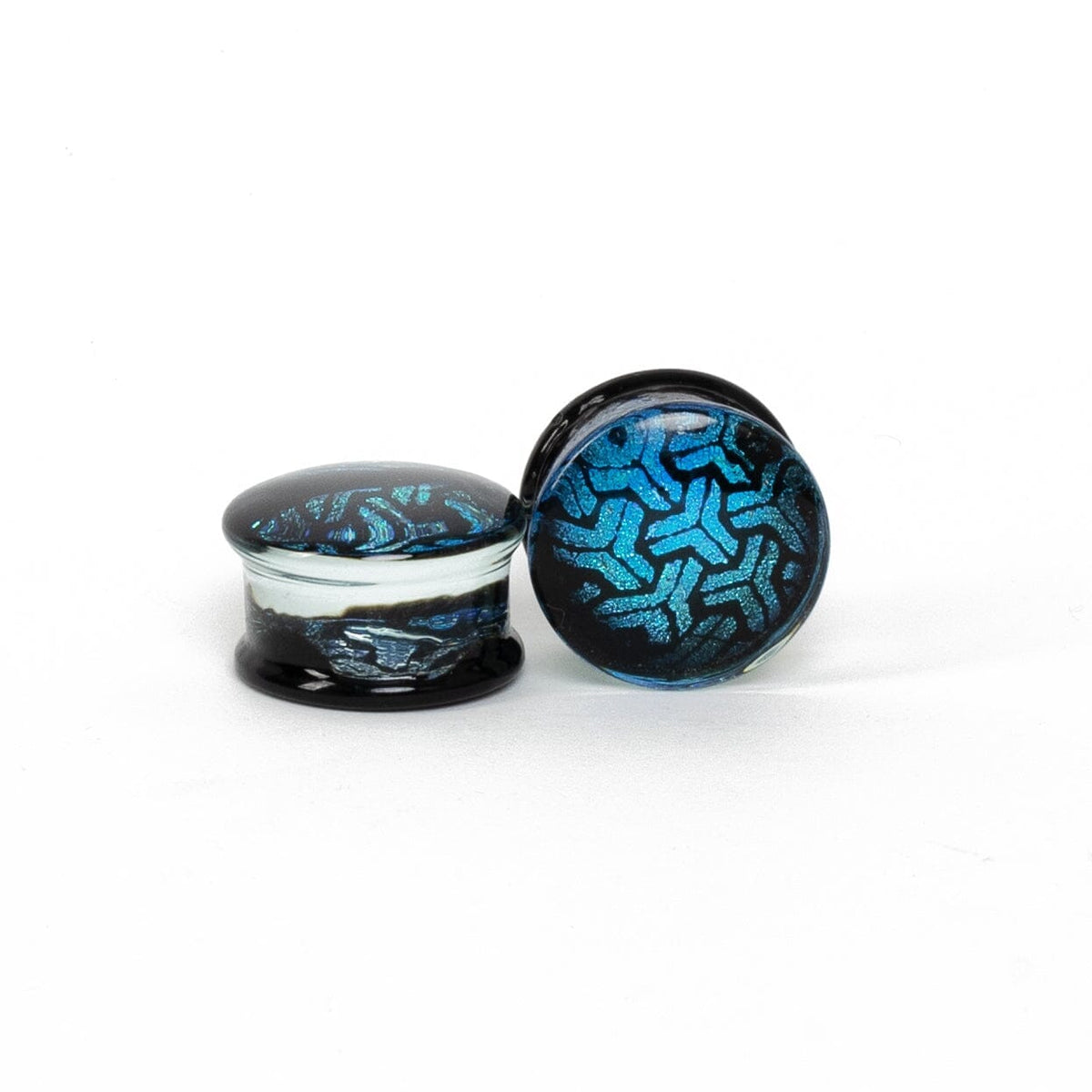 All Electric Blue Glass Plugs | Glitter Glass Gauges | Car Plugs ...