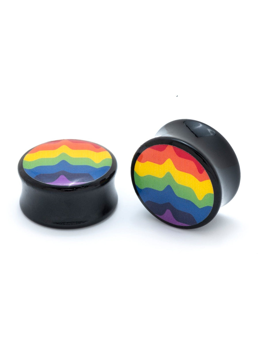 Pride Wave Acrylic Image Plugs | LGBTQ Plugs | LGBTQ Gauges ...