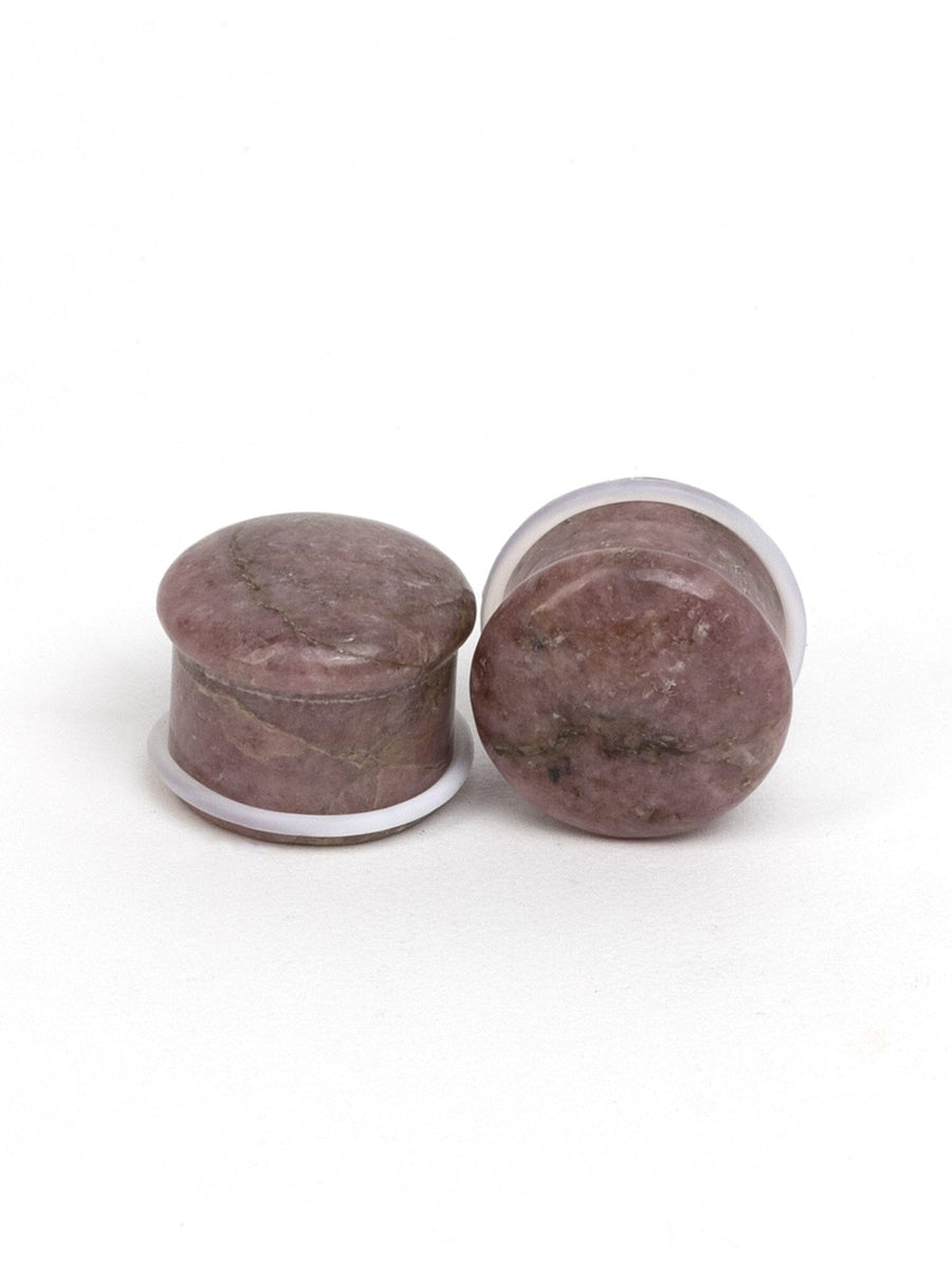 Rhodonite Single Flared Stone Plugs | Rhodonite Stone Gauges ...