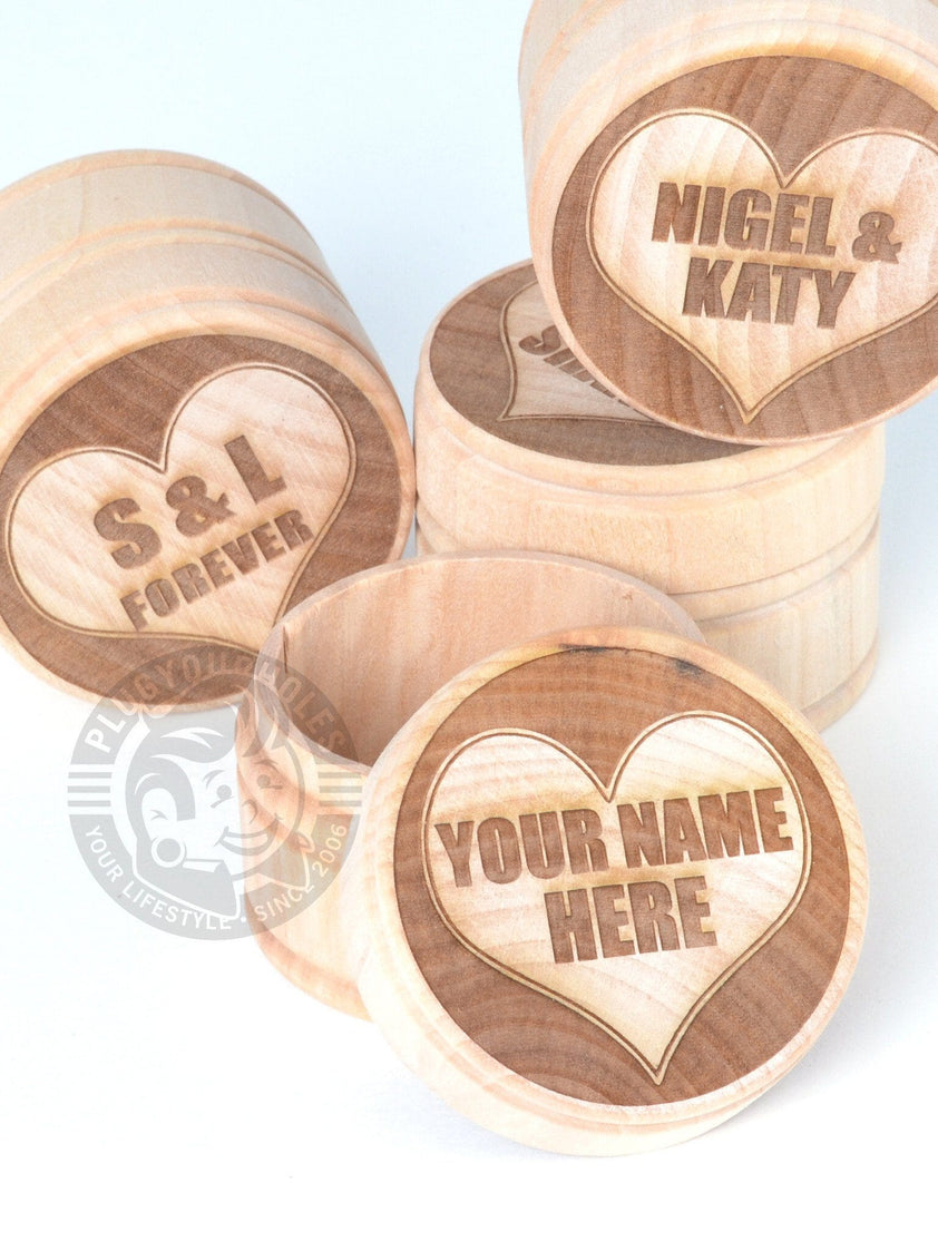 Custom Heart Engraved Plug Box | Custom Engraved Jewelry Box ...