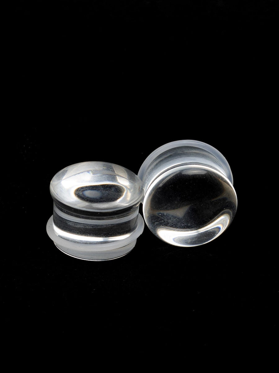 Clear Single Flared Glass Plugs | Glass Gauges – PlugYourHoles.com
