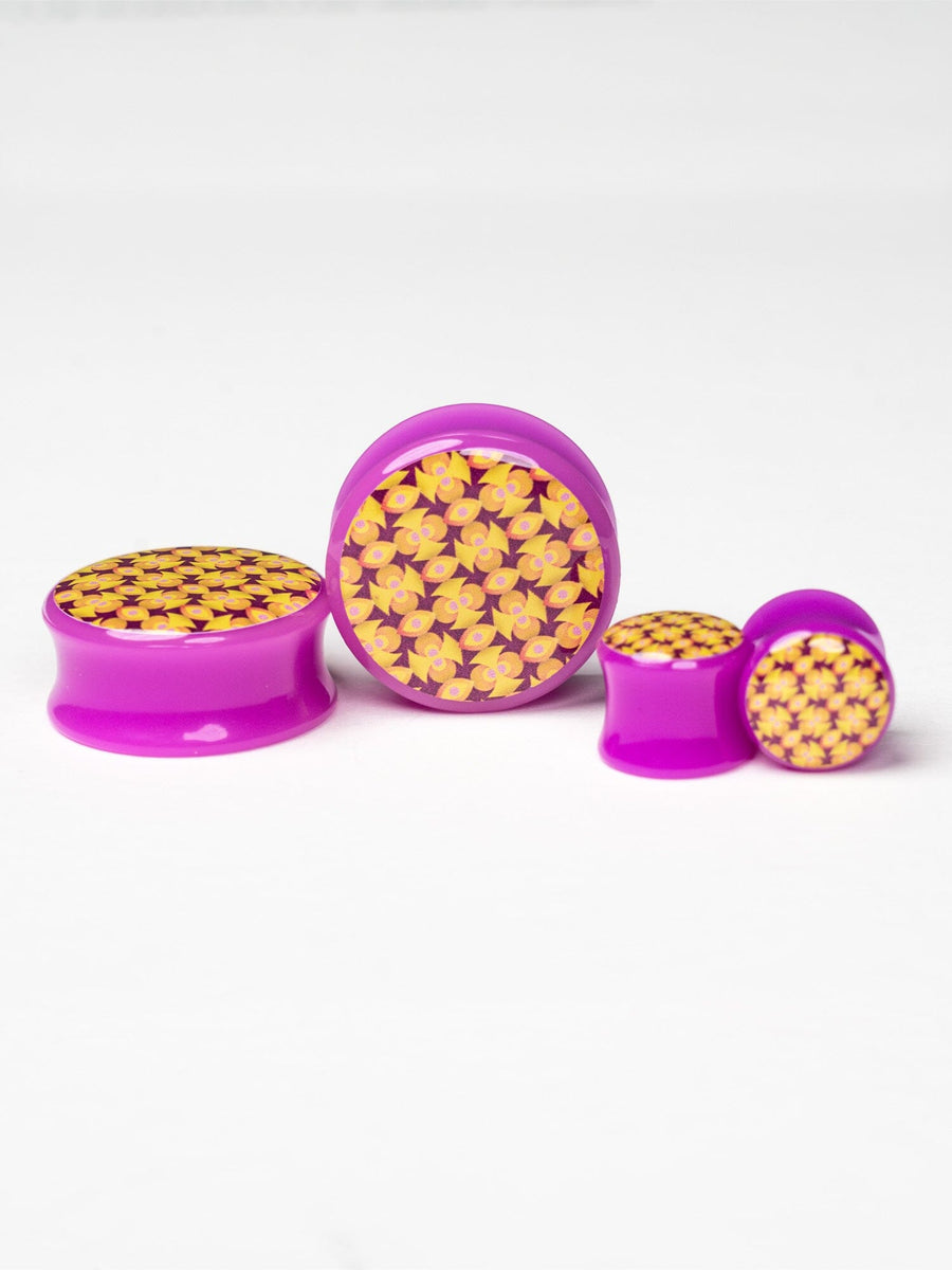 70's Inspired Acrylic Image Plugs | Groovy Patterns Guages ...