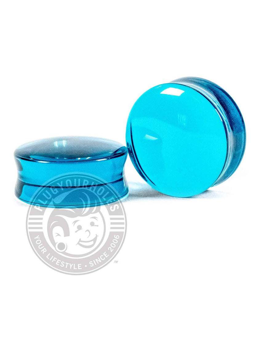 Light Blue Glass Plugs | Glass Gauges – PlugYourHoles.com