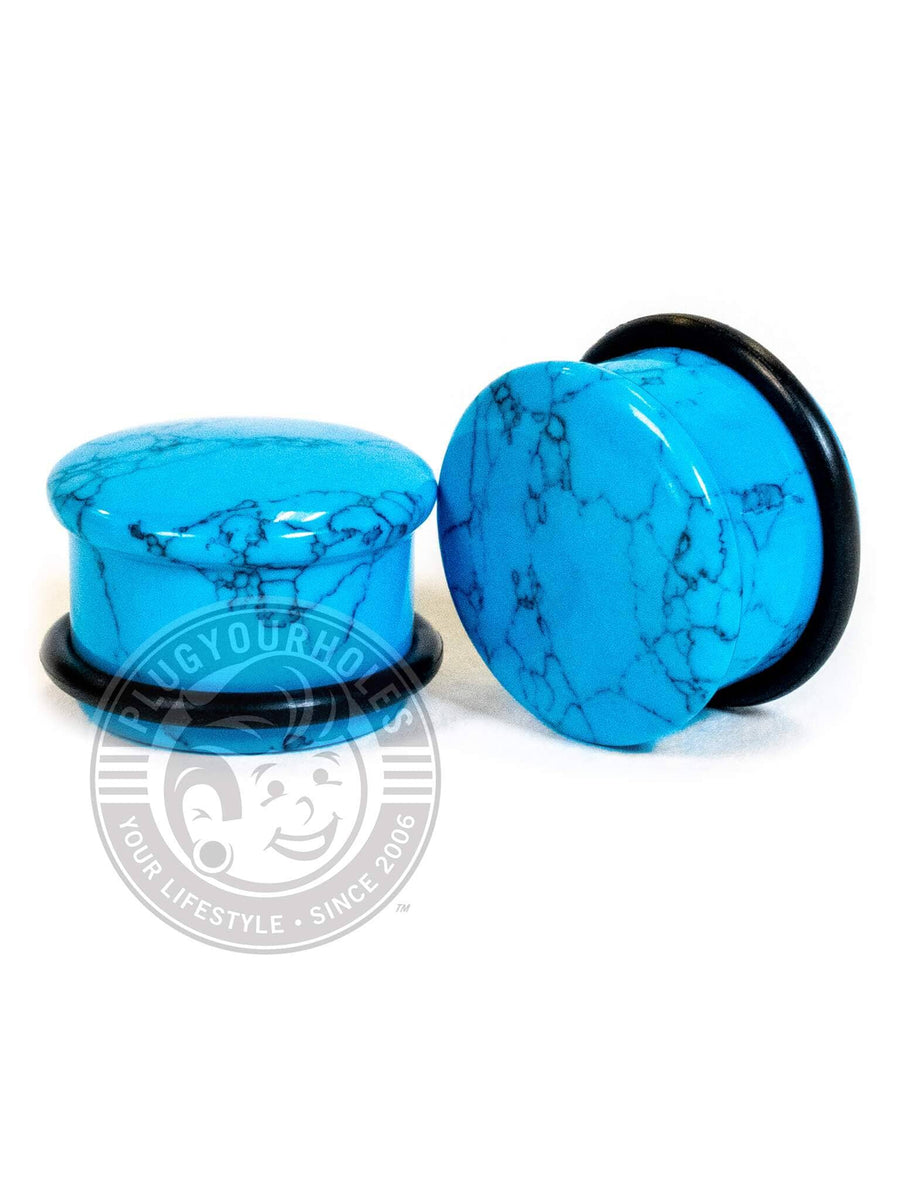 Turquoise Single Flared Plugs | Turquoise Stone Gauges – PlugYourHoles.com